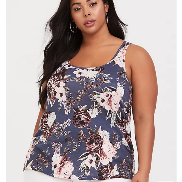 torrid | Tops | Torrid Grey Floral Pocket Tank | Poshmark